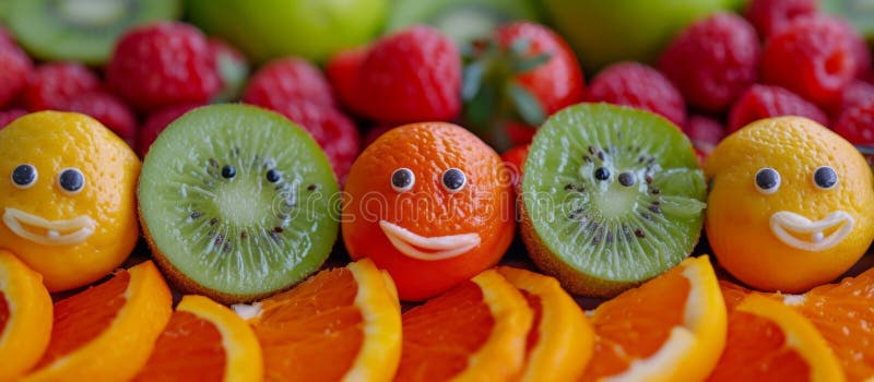 Fruit faces stock vector. Illustration of lettuce, health - 23146157