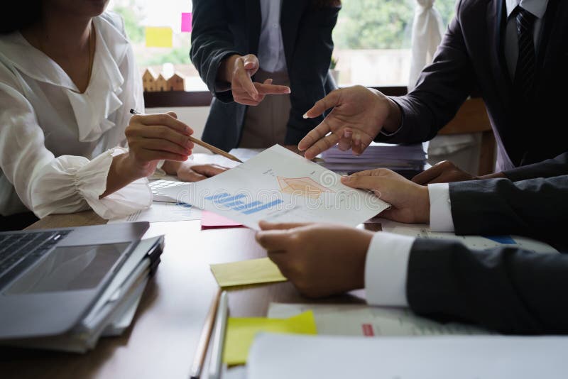 Group of Fund Manager and Accountant Checking Data Document on Digital ...