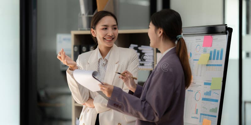 Group of Fund Manager Analyzing Big Data for Future Investment Stock ...