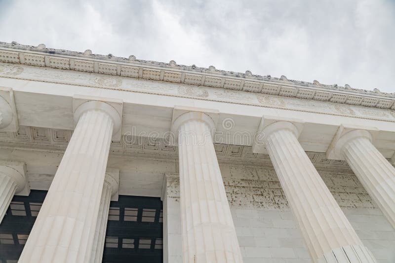 Group of Fundamental Marble Columns. Bottom View Stock Photo - Image of ...
