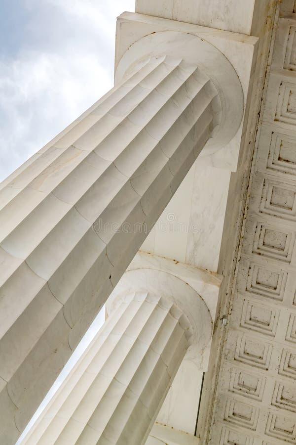 Group of Fundamental Marble Columns. Bottom View Stock Photo - Image of ...
