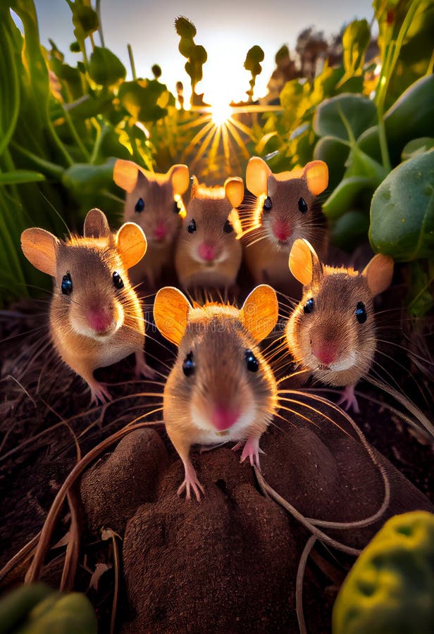 A Group of Funny Mice Take a Selfie. AI Generated Stock Illustration ...