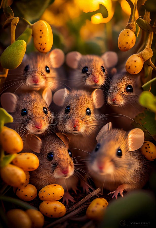 A Group of Funny Mice Take a Selfie. AI Generated Stock Illustration ...