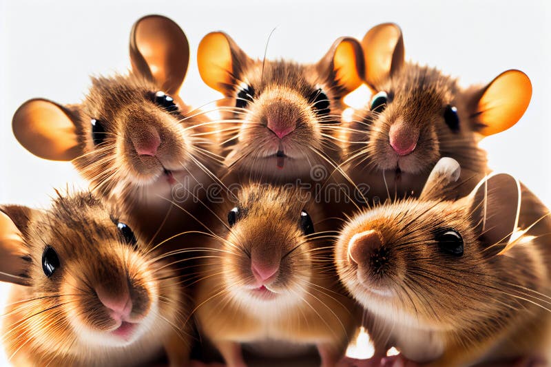 A Group of Funny Mice Take a Selfie. AI Generated Stock Illustration ...