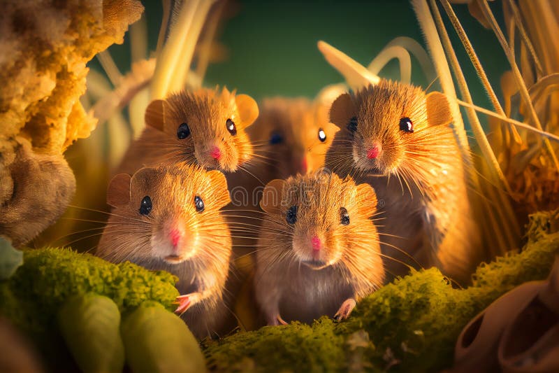 A Group of Funny Mice Take a Selfie. AI Generated Stock Illustration ...