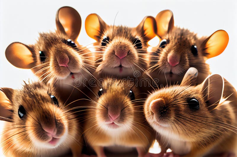 A Group of Funny Mice Take a Selfie. AI Generated Stock Illustration ...