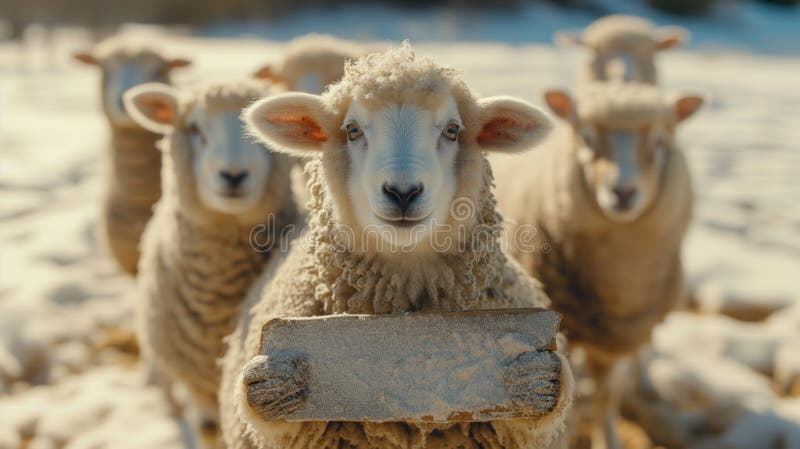 Group of funny sheep stock illustration. Illustration of beautiful ...