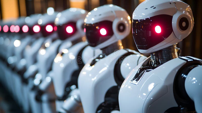 Group of Futuristic Showcasing the Impact of Automation on the ...