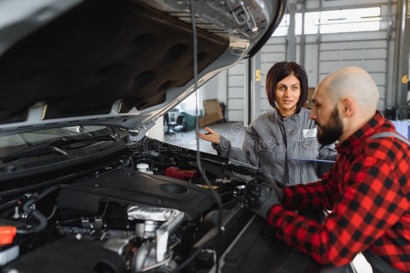 Group of Garage Workers Portrait Stock Photo - Image of occupation ...