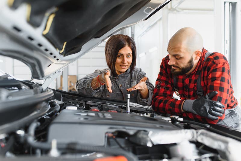 Group of Garage Workers Portrait Stock Photo - Image of repair ...