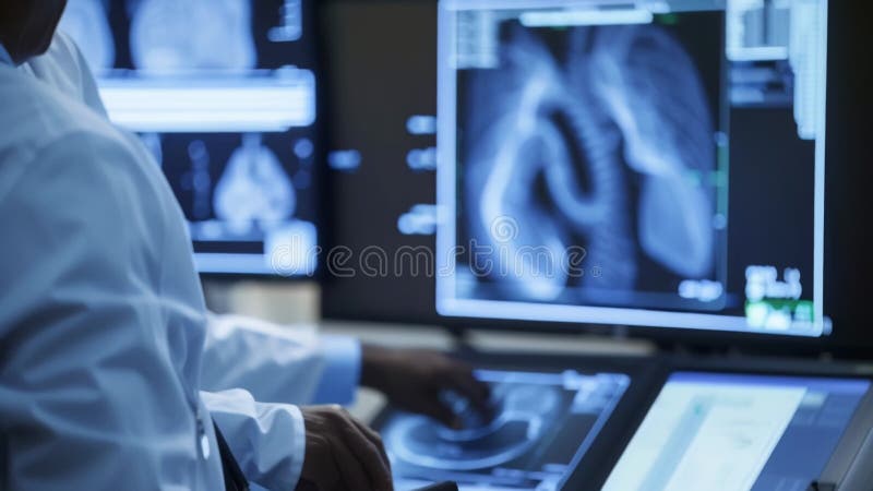 A Group of Gastroenterology Doctors Studying a CT Scan of a Patients ...