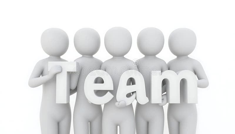 Holding Team Letters Together White Figures Showcasing Group ...