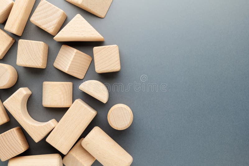 Many Geometric Wooden Blocks Stock Photo - Image of geometric ...