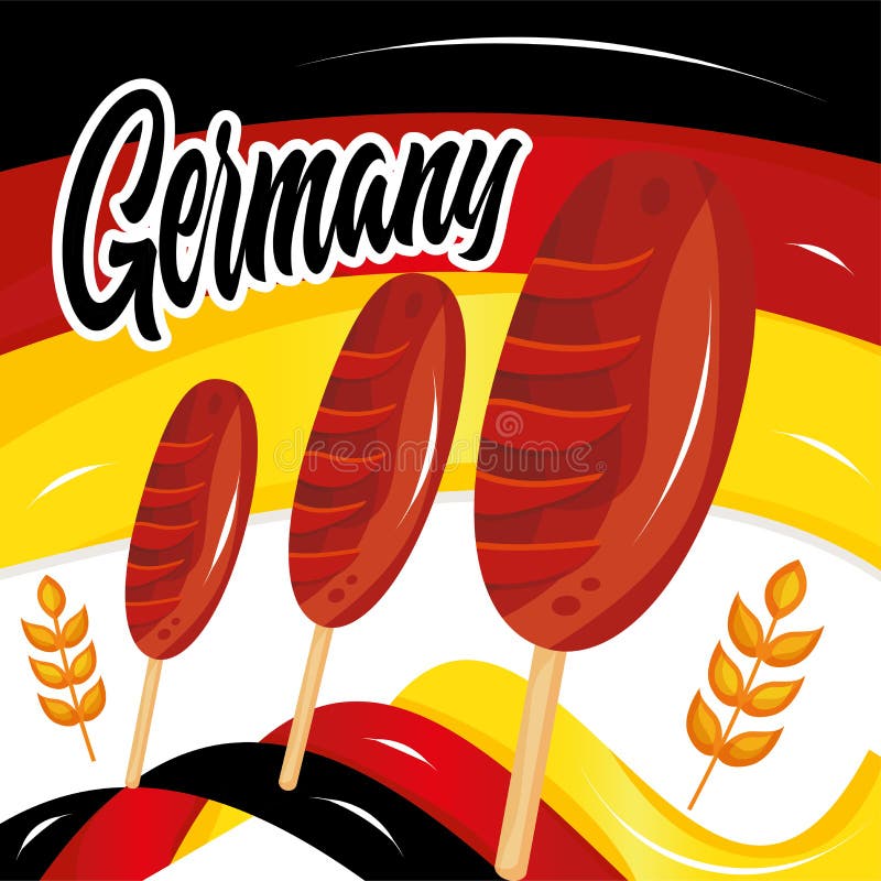 Group of German Sausages Germany Concept Vector Stock Vector ...