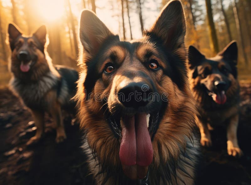 A Group of German Shepherds Stock Photo - Image of cute, mammal: 290937554