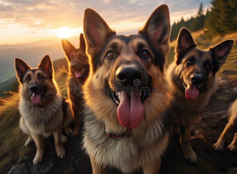A Group of German Shepherds Stock Image - Image of park, cute: 290944805