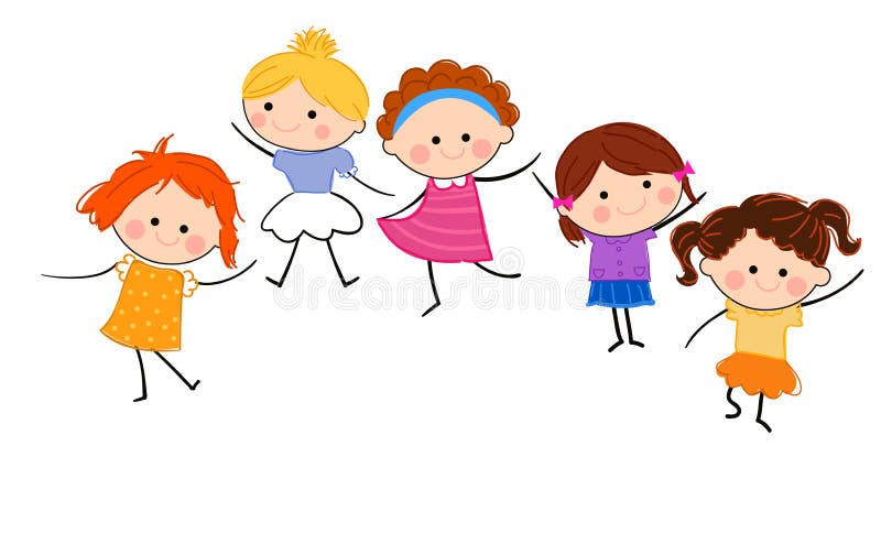 Group Girls Having Fun Stock Illustrations – 1,088 Group Girls Having ...