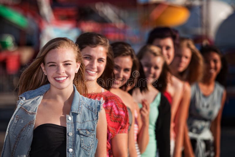 Group of Girls Smiling stock photo. Image of attractive - 26776662
