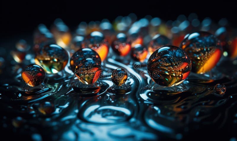 A Group of Glass Balls Sitting on Top of a Table Stock Illustration ...