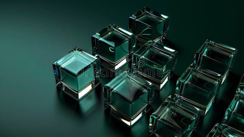 A Group of Glass Cubes on a Dark Surface Stock Photo - Image of surface ...