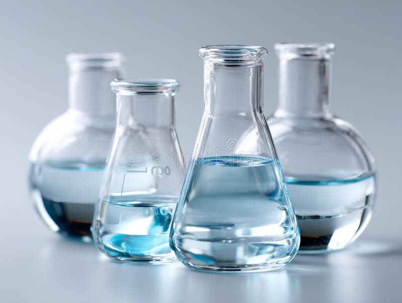 Glass Flasks. Chemical Flask Stock Photo - Image of isolated, bell ...