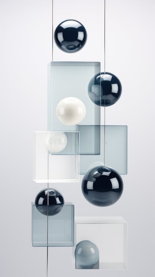 A Group of Glass Objects Hanging from a Ceiling Stock Illustration ...