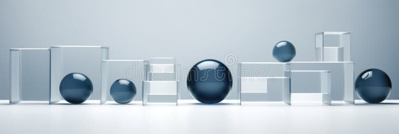 A Group of Glass Objects Sitting on Top of a Table, Surreal Arrangement ...