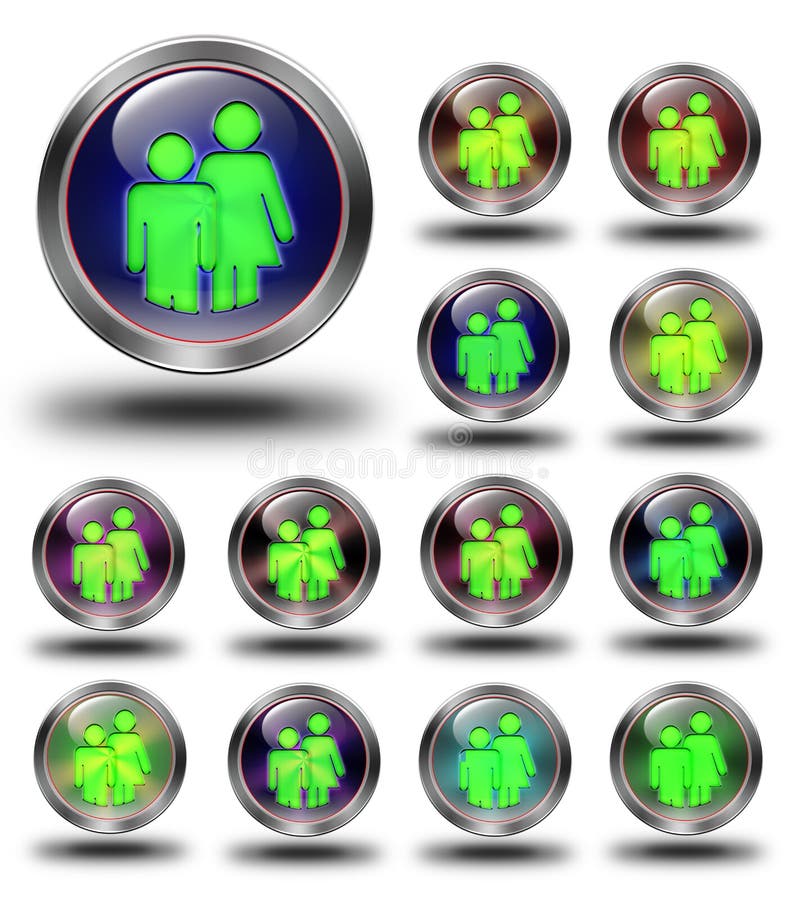 Group Glossy Icons, Crazy Colors. Stock Illustration - Illustration of ...
