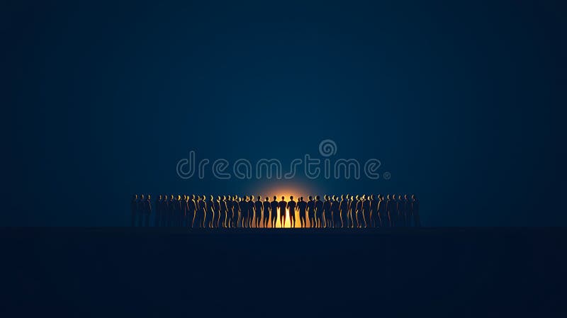 Abstract Glowing Figures Symbolizing Inspiration and Unity Stock Photo ...