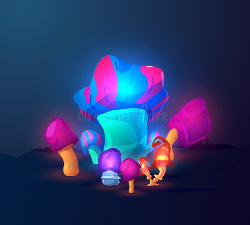 Glowing Toadstools Stock Illustrations – 79 Glowing Toadstools Stock ...