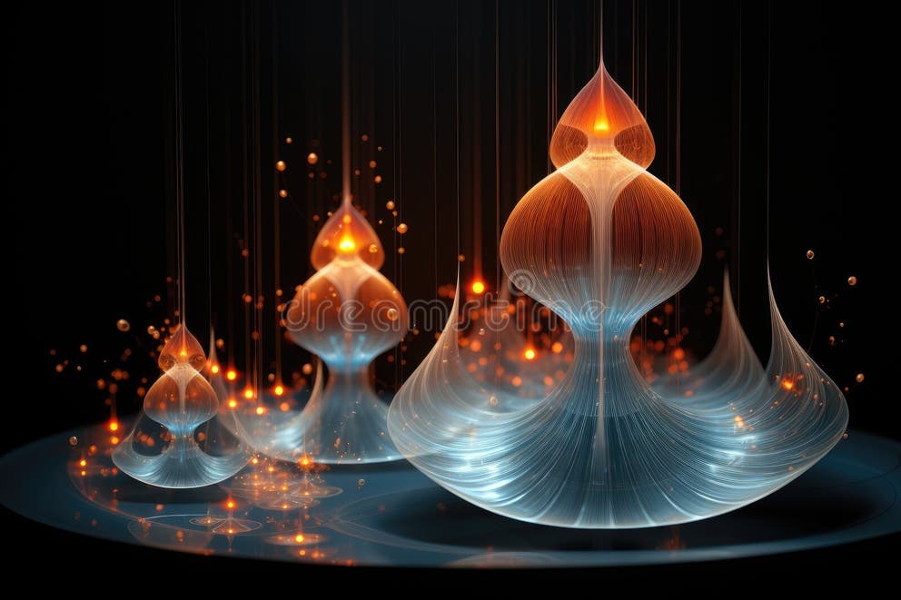 A group of glowing objects stock illustration. Illustration of group ...