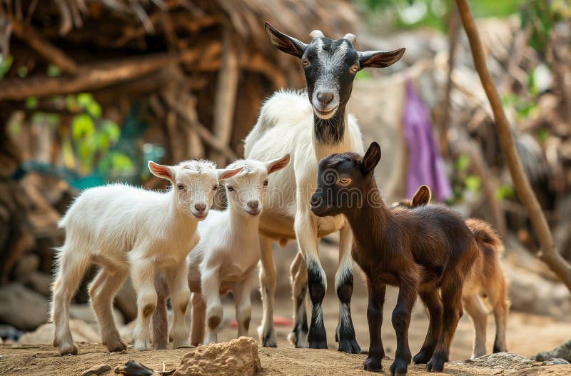 Group of Goats Standing Together Stock Photo - Image of group, rural ...