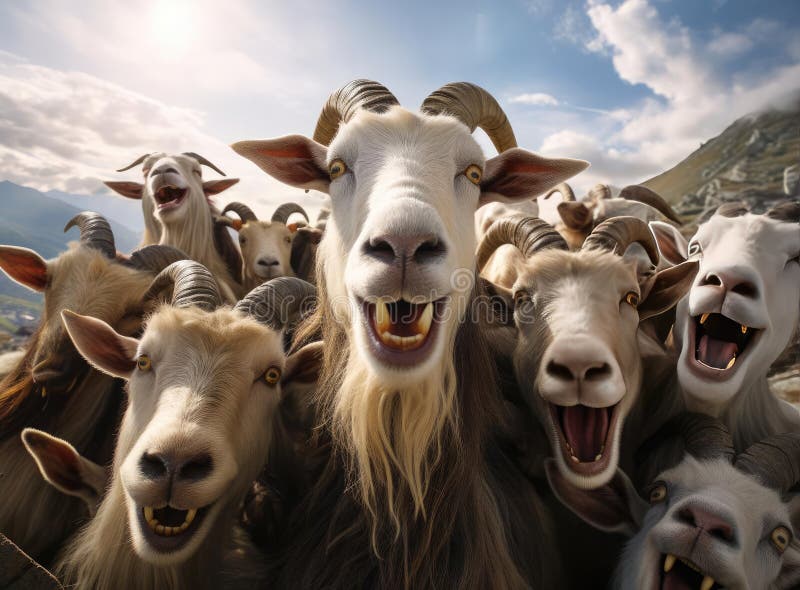 A group of goats stock photo. Image of farm, cute, agriculture - 289767898