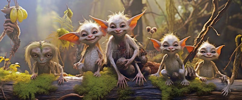 Group of goblins stock illustration. Illustration of daemon - 301114891