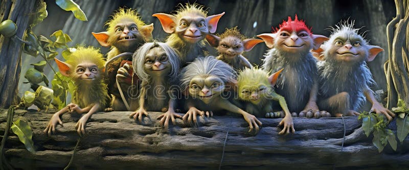 Group of goblins stock illustration. Illustration of gnomes - 301114757