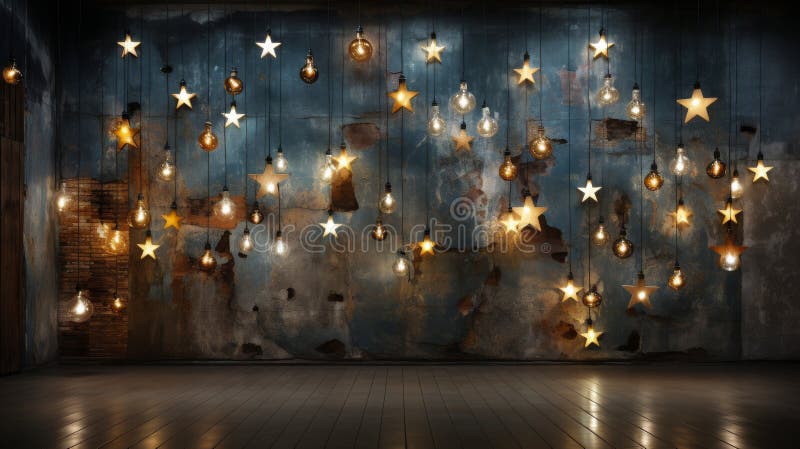 Group of Gold Stars on Stone Wall Stock Photo - Image of rich, shiny ...