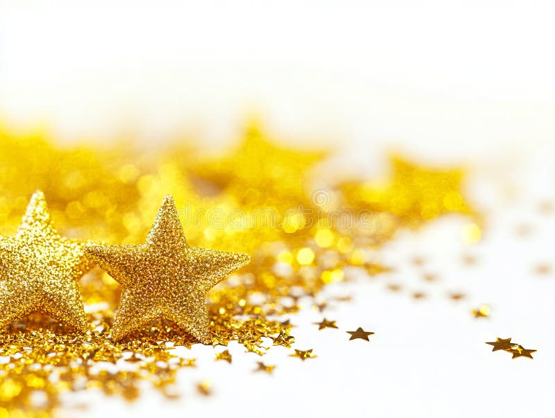 Gold Stars Falling on a Dark Background Stock Photo - Image of night ...