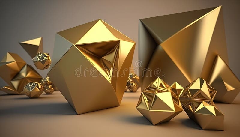 A Group of Golden Objects Sitting on Top of a Table. Generative Ai ...