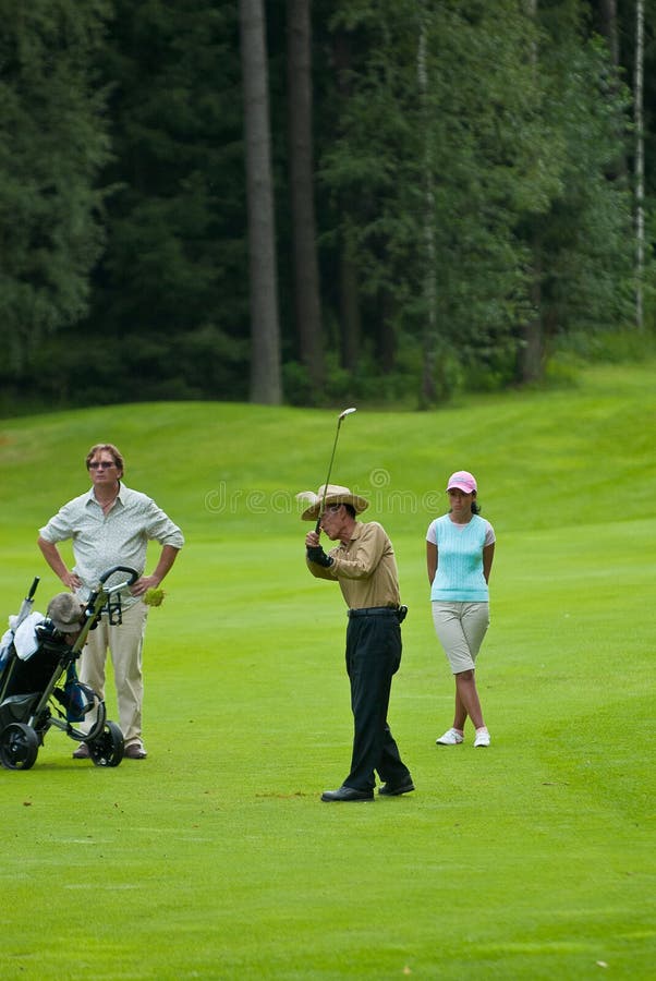 Group Golfer Sport Course Golf Ball Fairway.Â People Lifestyle Playing ...