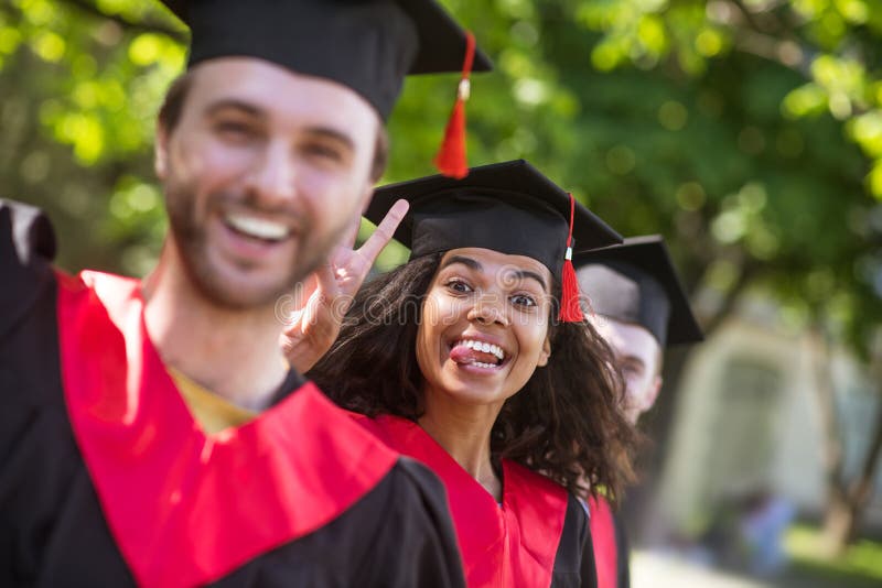 A Group of Graduates Feeling Happy and Excited Stock Photo - Image of ...