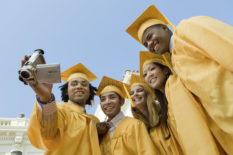 Group of Graduates Taking Self Portrait Stock Photo - Image of ...