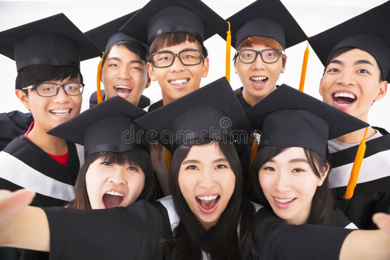 Graduation: Friends Together with Diplomas Stock Photo - Image of proud ...