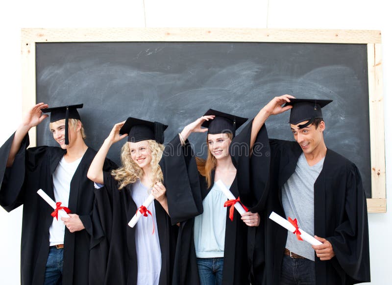 Group Graduation of Students Looking Very Happy Stock Image - Image of ...