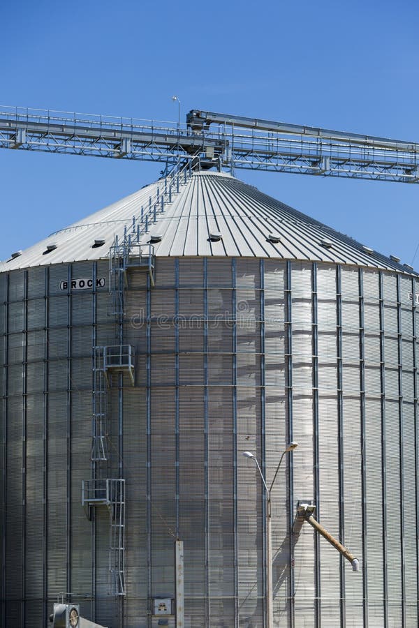 Aluminium Grain Silos with Work Platform Stock Image - Image of ...