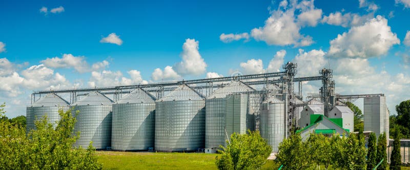 A Group of Granaries for Storing Wheat and Other Cereal Grains. a Row ...