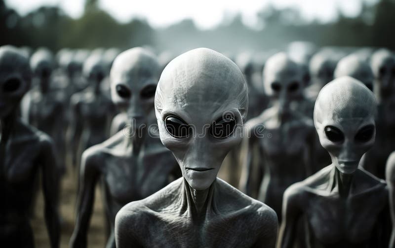 A Group of Gray Aliens. Alien Creatures on Earth. Aliens from Outer ...