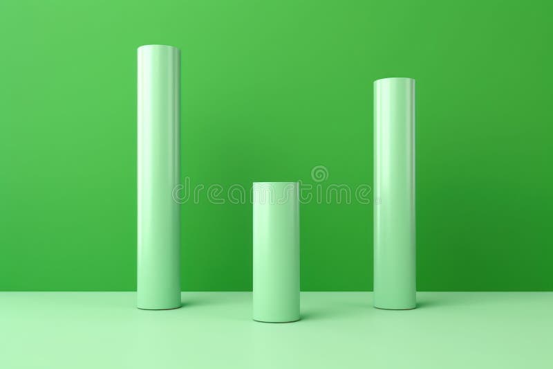 A Group of Green Cylindrical Objects Stock Illustration - Illustration ...