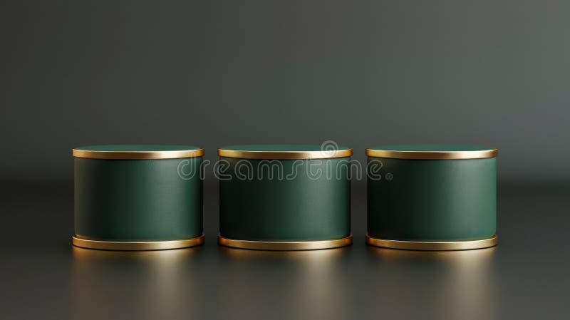 Group of Green and Gold Objects on Blue Surface Stock Image - Image of ...