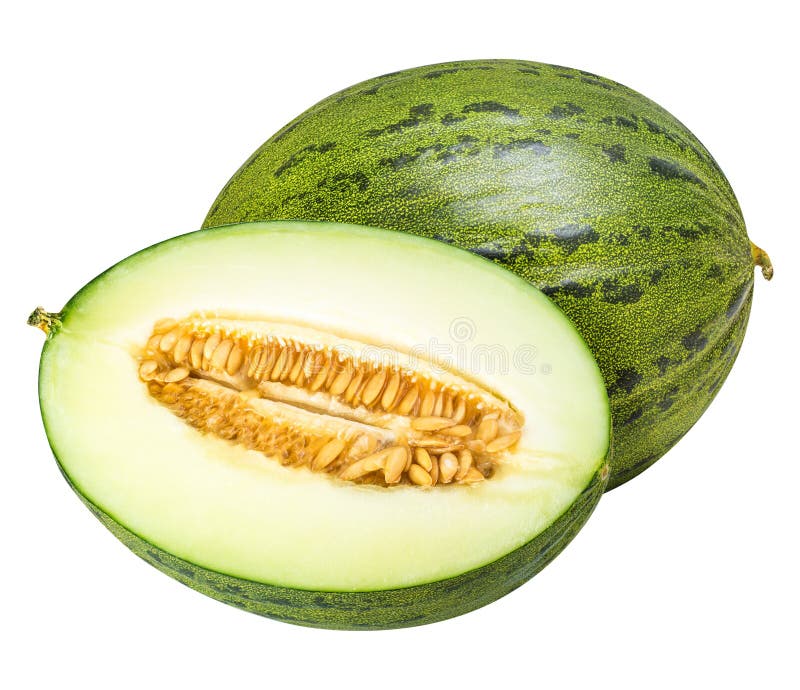 Group of Green Melons Isolated on White Background Stock Photo - Image ...