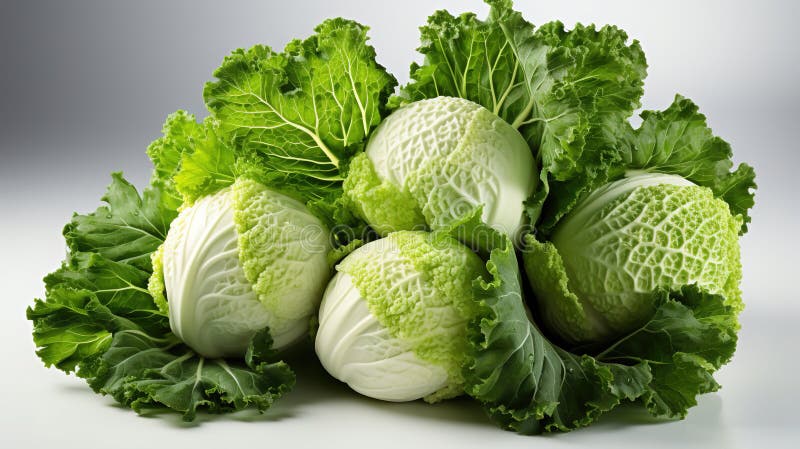 Group of Green Raw Cabbage on Selective Focus Background Stock ...